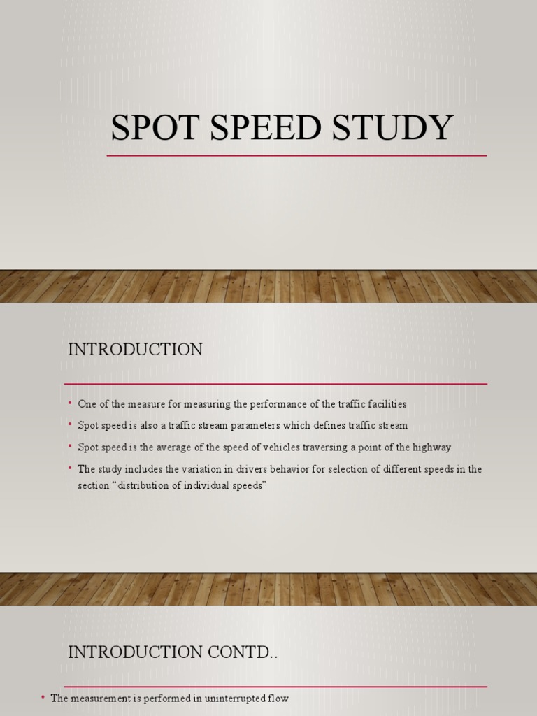 Spot Speed Study | PDF | Speed Limit | Traffic