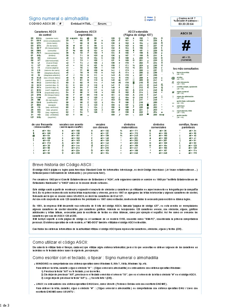 Codigo Assci | PDF | Teclado | Ascii