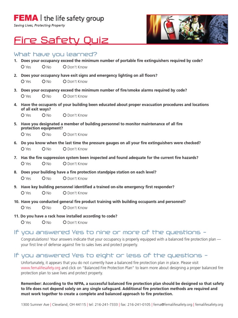 Fire Safety Quiz: What Have You Learned? | PDF | Fire Safety | Fires