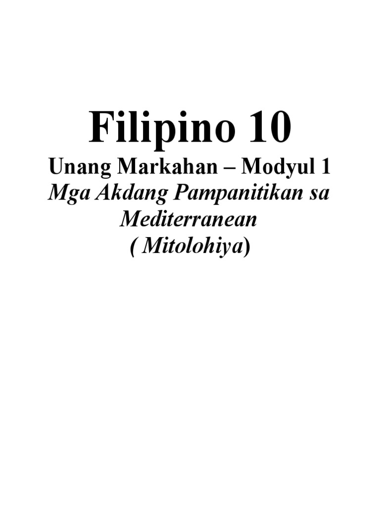Filipino 10 MODYUL 1 (JMHS) | PDF
