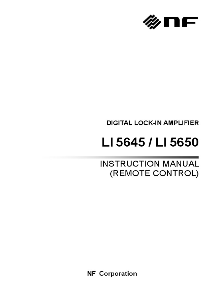 LI 5645 / LI 5650: Instruction Manual (Remote Control) | PDF | Ip ...