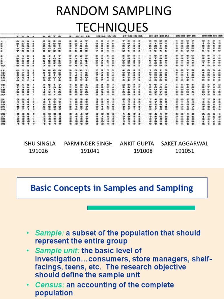 Random Sampling Techniques | PDF
