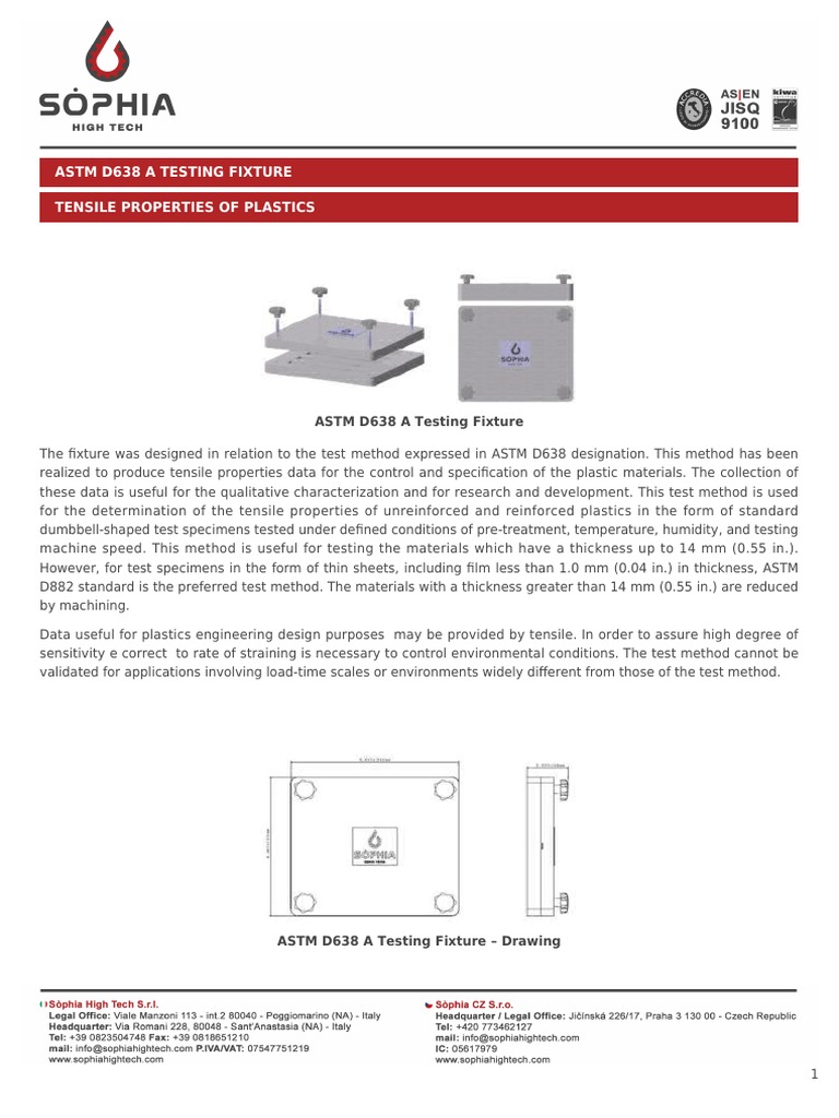Astm D638 A Testing Fixture | PDF | Plastic | Ultimate Tensile Strength