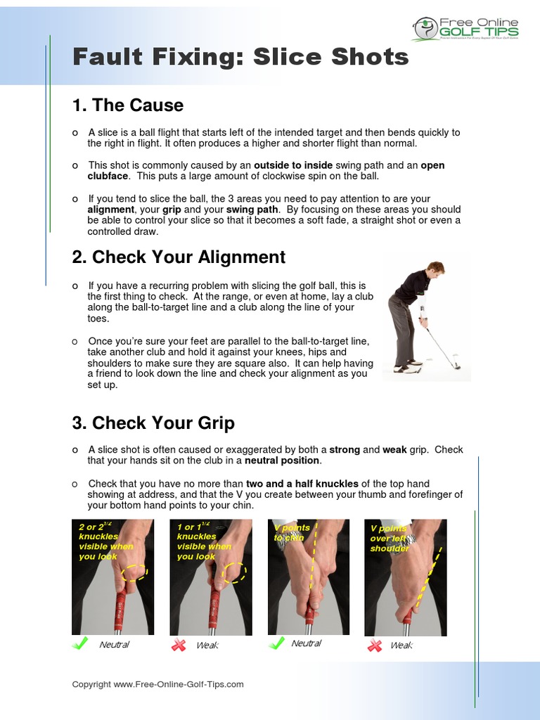 Golf Fault-Fixing-Slice-Shots | PDF | Golf Stroke Mechanics | Sports