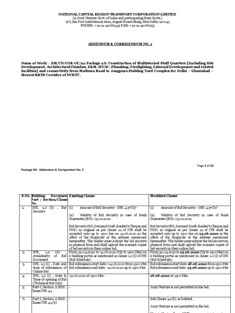 Addendum Corrigendum 01 | PDF | Exchange Rate | Electrical Wiring
