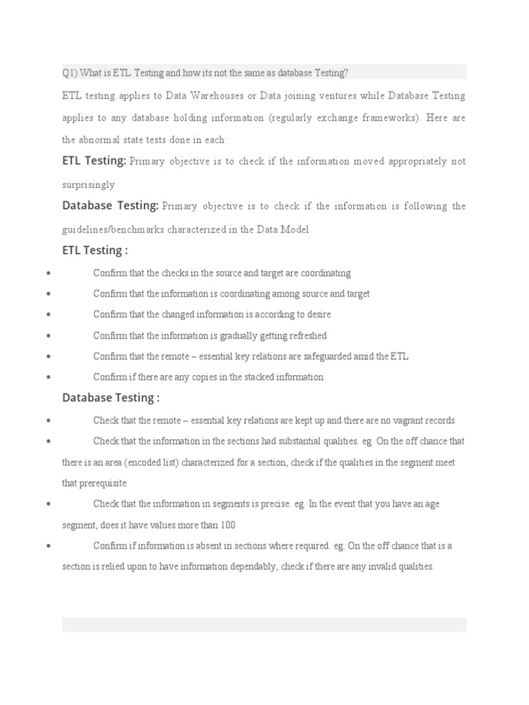 Etl Interview Questions | PDF | Databases | Data