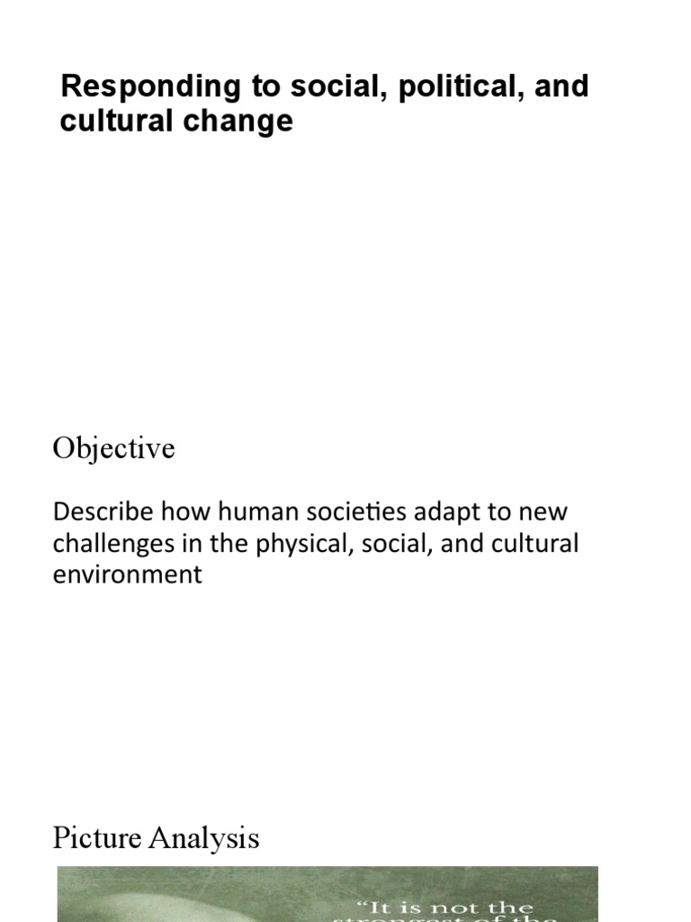 Lesson 10. Responding To Social, Political, and Cultural - Student's ...