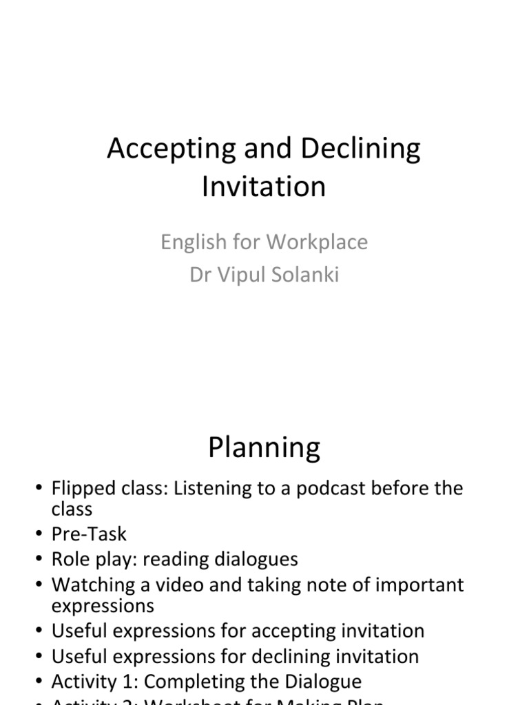 Accepting and Declining Invitation | PDF
