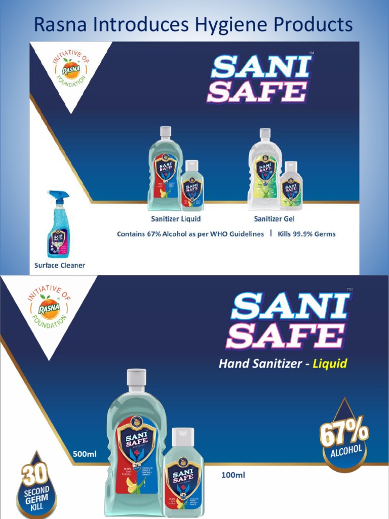 Sani Safe Sanitizers | PDF | Hand Washing | Hygiene