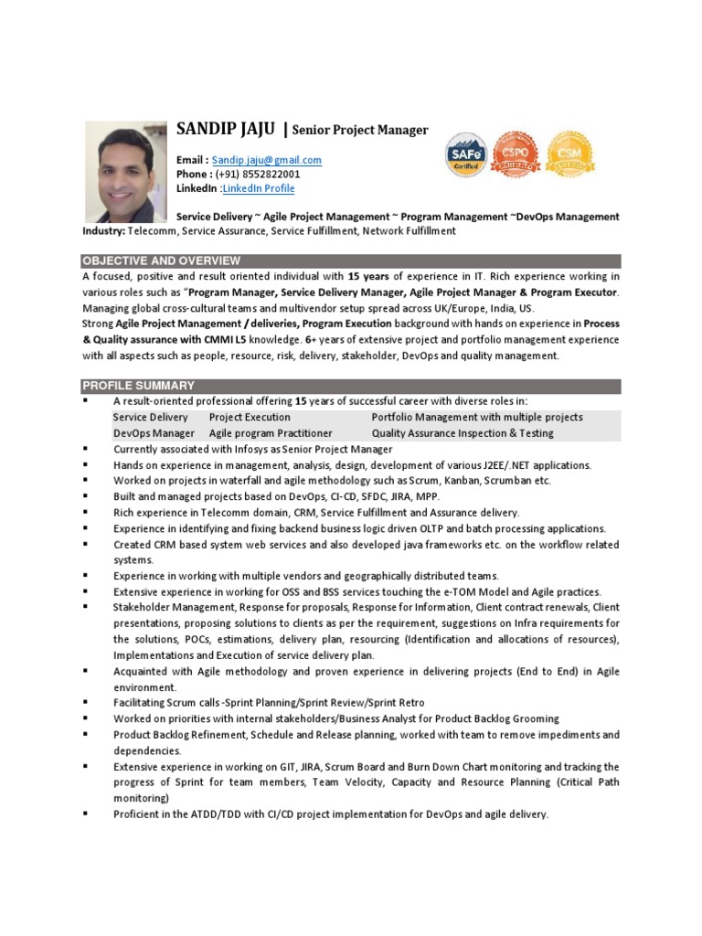 Sandip CV PDF | PDF | Scrum (Software Development) | Agile Software Development