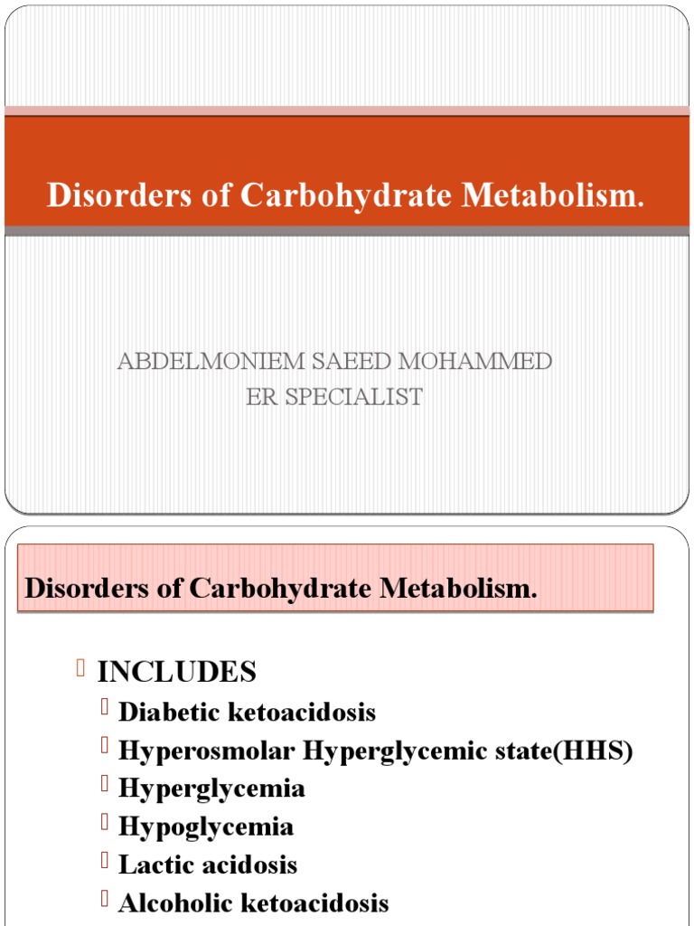 Carbohydrate Metabolism Disorders Overview | PDF | Hyperglycemia | Diabetes