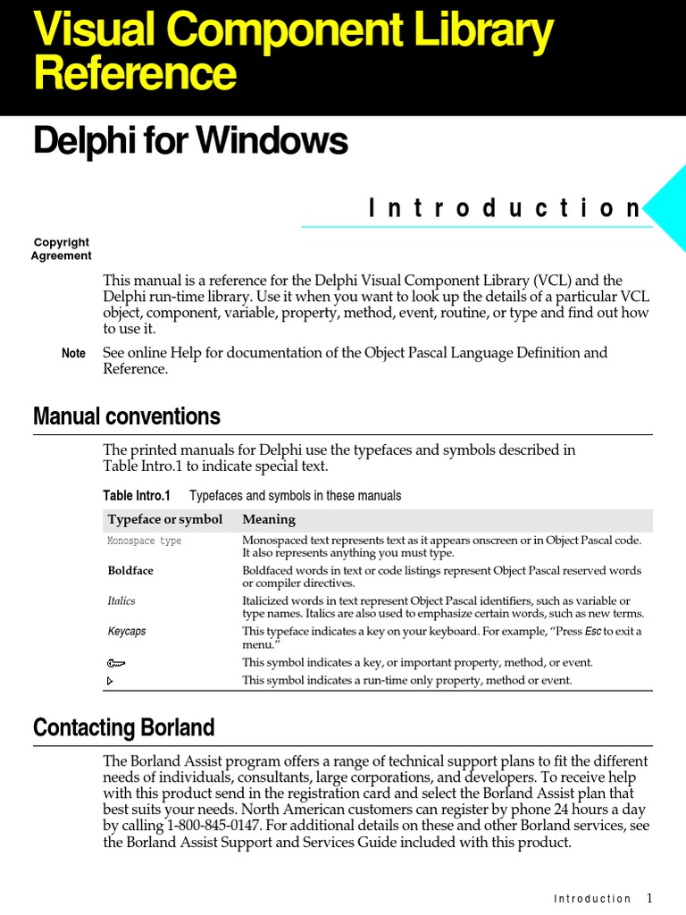 Delphi - Visual Component Library PDF | PDF | Subroutine | Database Index