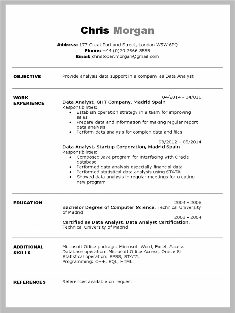 Resume 01 | PDF