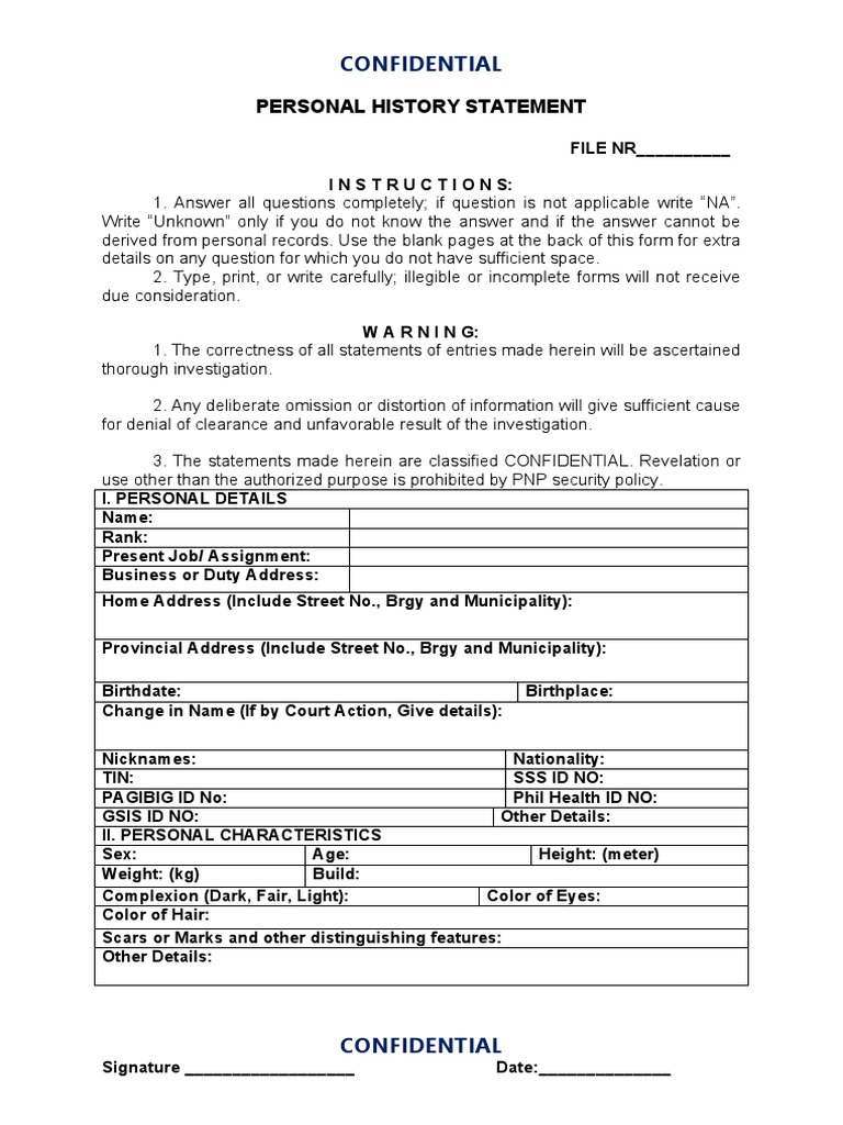 Pat Personal History Statement PDF | PDF | Naturalization | Government ...