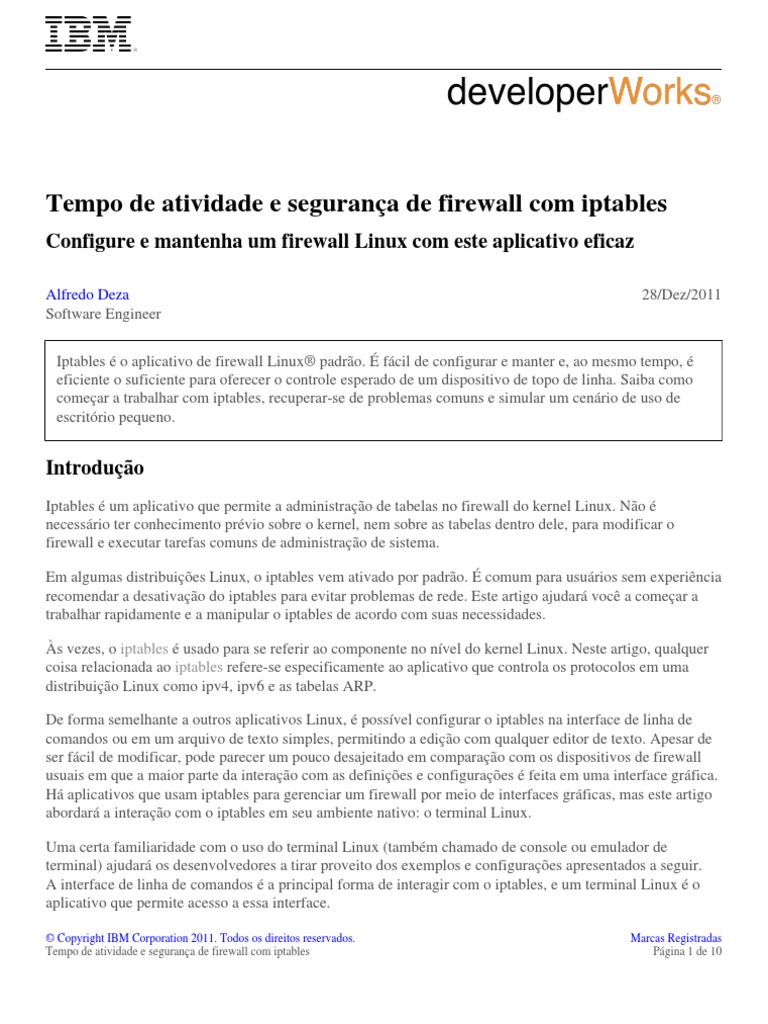 Os Iptables PDF | PDF | Linux | Firewall (informática)