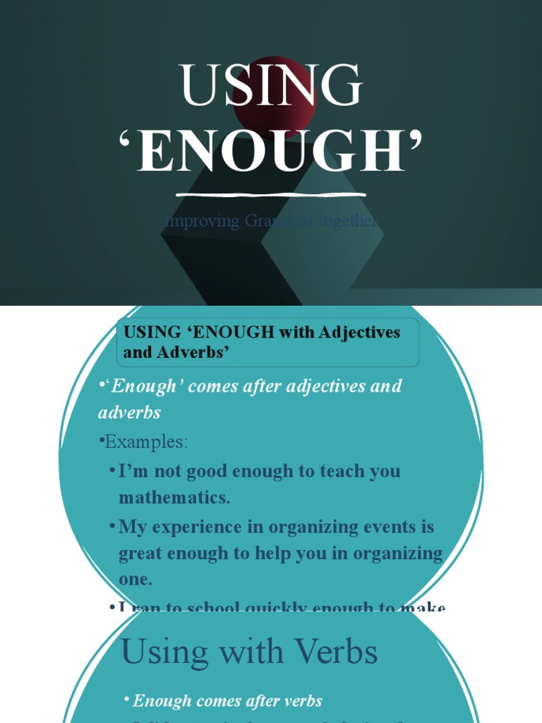 Using Enough': Improving Grammar Together | PDF