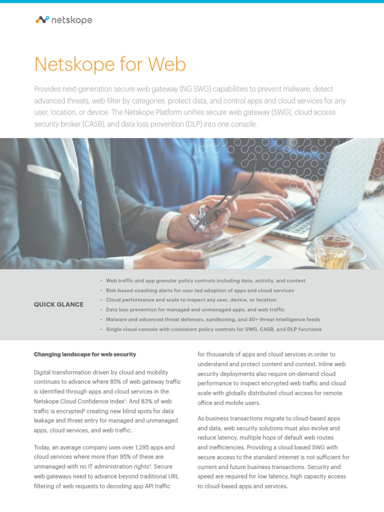 Netskope For Web: Quick Glance | PDF | Cloud Computing | Proxy Server