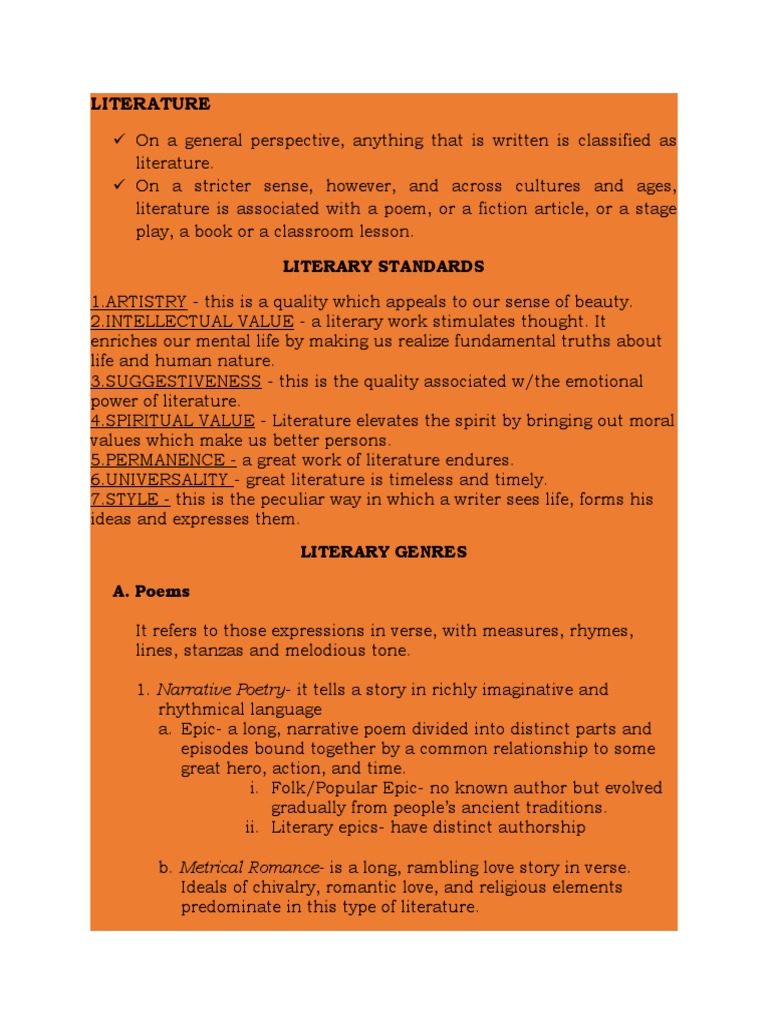 Literature: Literary Standards | PDF | Sonnets | Poetry