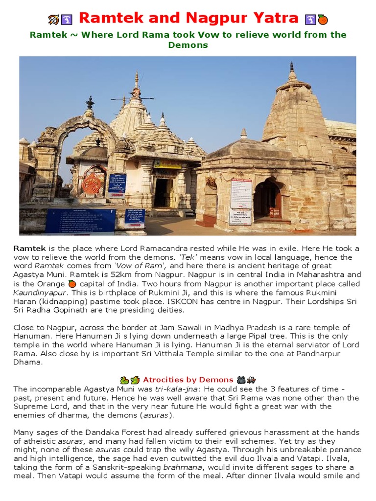 Ramtek and Nagpur Yatra PDF | PDF | Rama | Vaishnavism