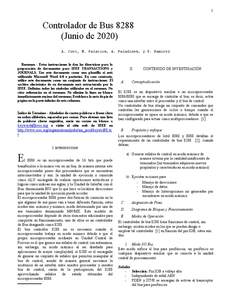 Grupo2 Controlador Bus 8288 | PDF | Microprocesador | Controlador ...