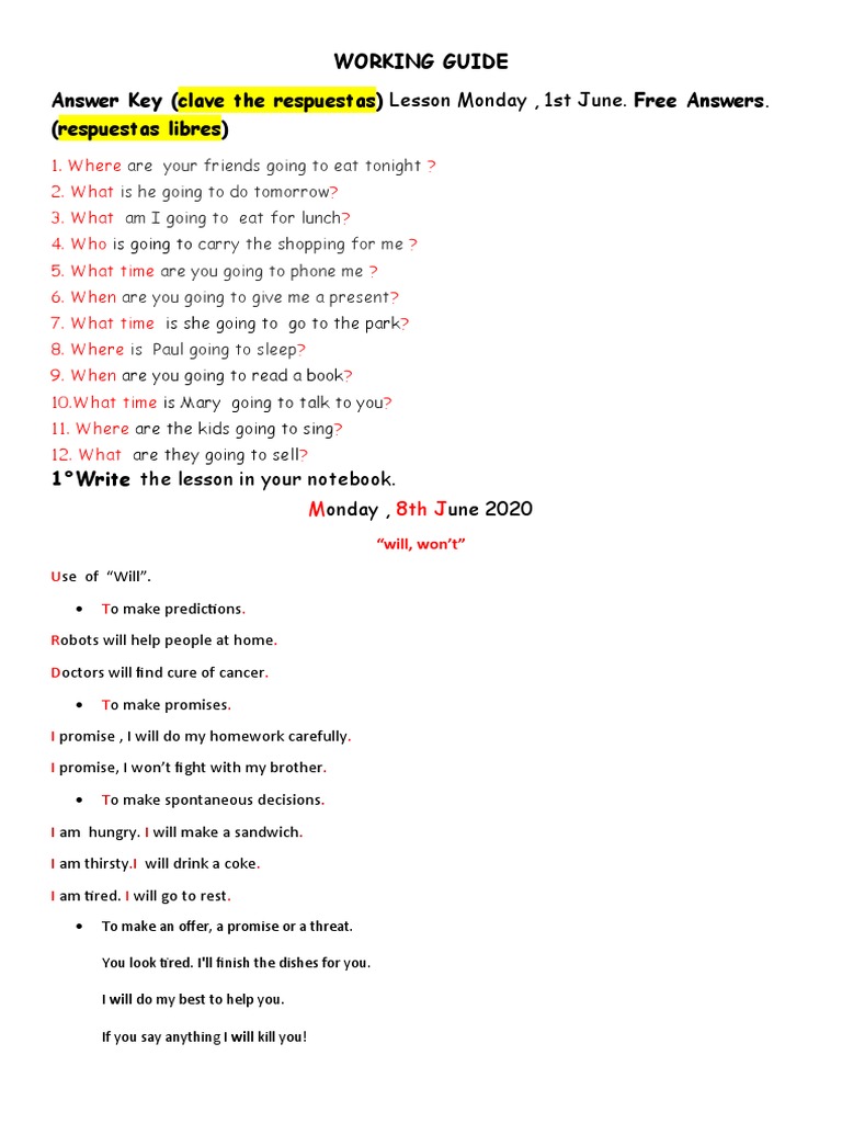 Free Answers for Will Lesson Guide | PDF | Self-Improvement | Wellness