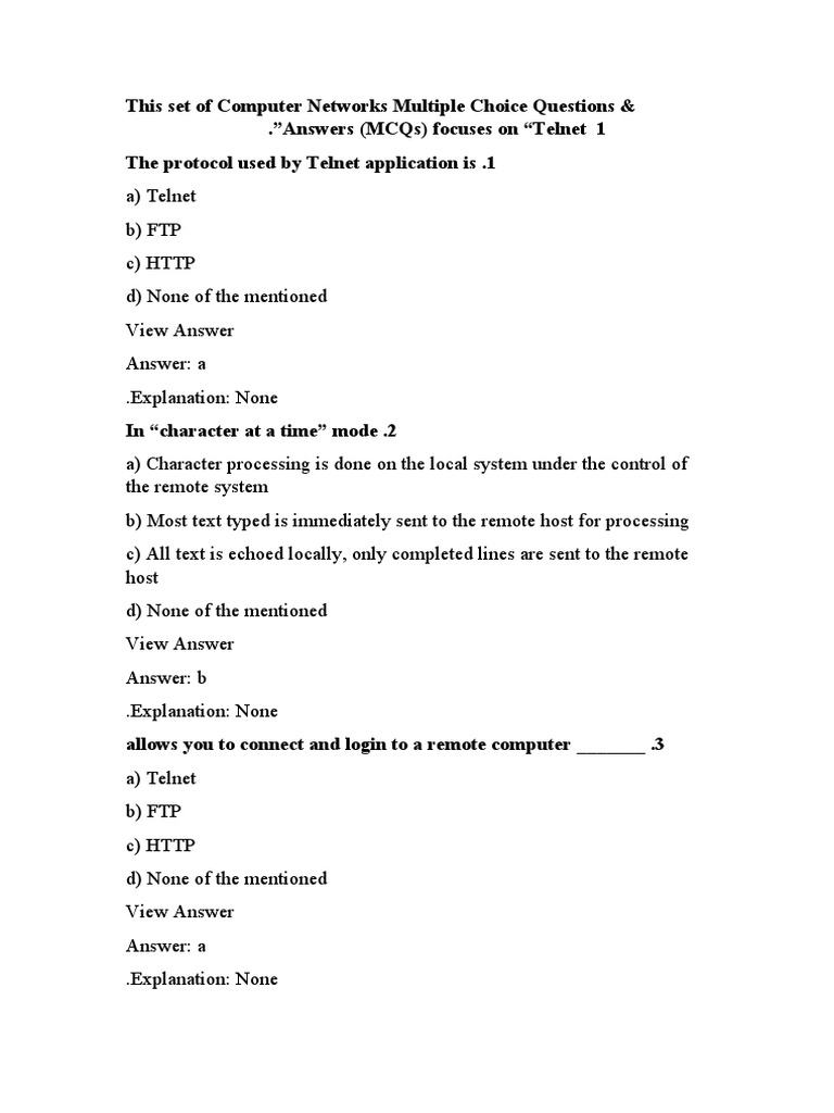 MCQ Network | PDF | I Pv6 | Transmission Control Protocol