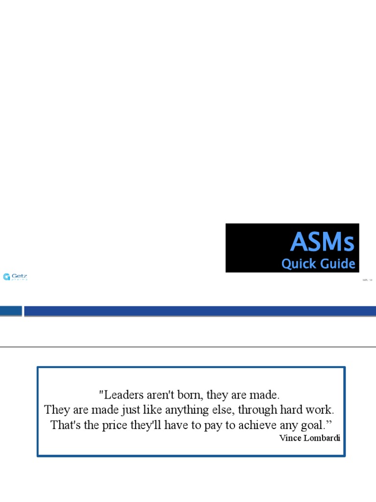 ASM Quick Guide Booklet | PDF | Leadership | Sales