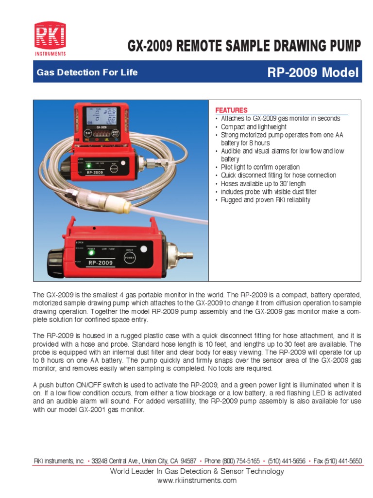 Gx-2009 Remote Sample Drawing Pump: RP-2009 Model | PDF | Pump | Equipment