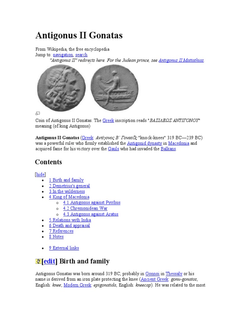 Antigonus II Gonatas | PDF | Macedonia (Ancient Kingdom) | 1st ...