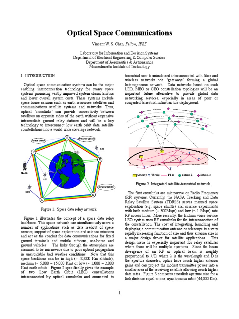 Optical Space Communications: Space Station Weather Satellite | PDF ...