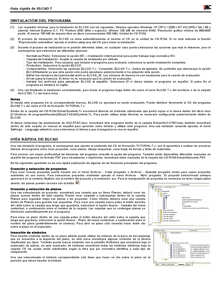 Guia - Rapida ELCAD 7 PDF | PDF | Ventana (informática) | Point and Click