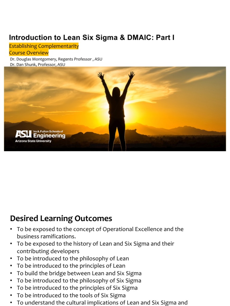 Week 1a - Intro To OpEx, Lean, SS | PDF | Lean Manufacturing | Quality ...