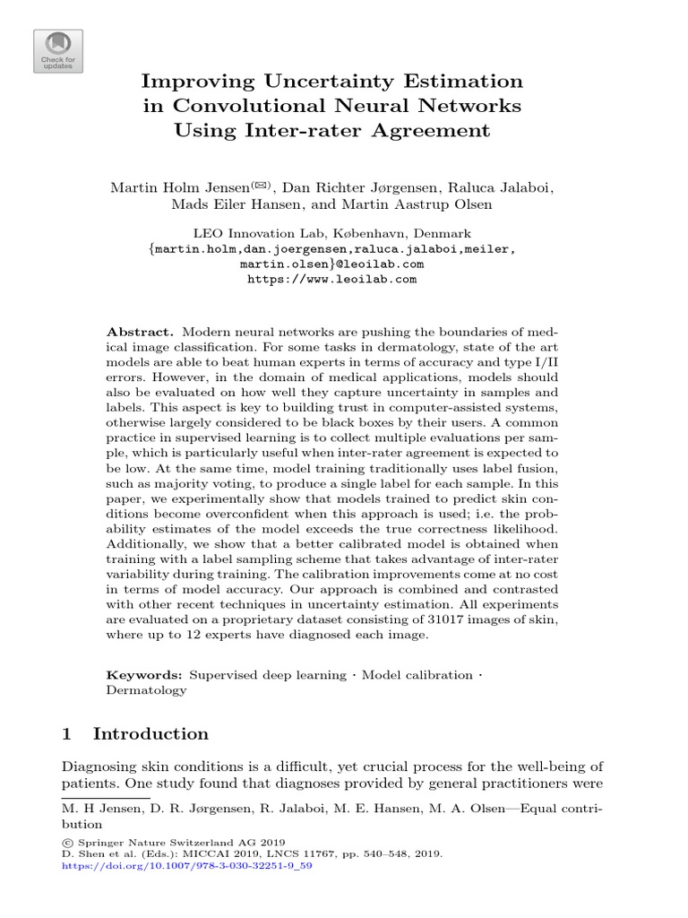 Improving Uncertainty Estimation in Convolutional Neural Networks Using ... Improving Uncertainty Estimation in Convolutional Neural Networks Using ...