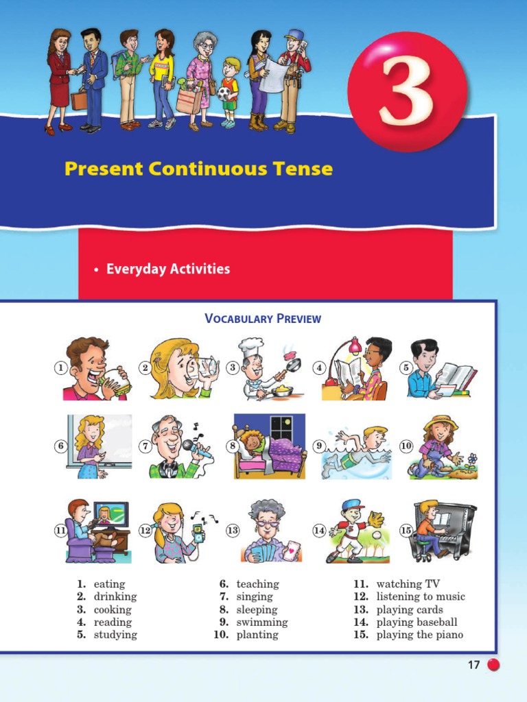 Present Continuous Tense: - Everyday Activities | PDF