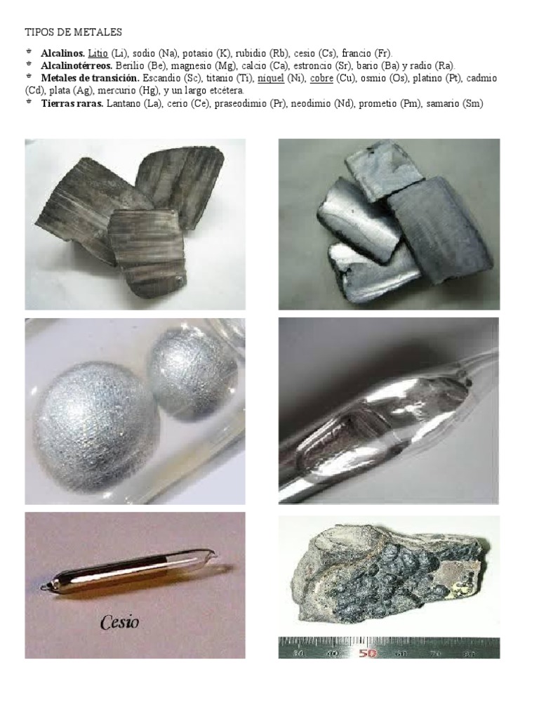 Tipos de Metales | PDF