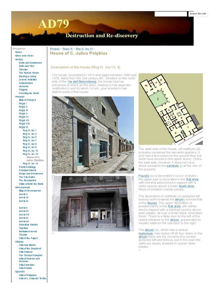 House of C. Julius Polybius - AD79eruption | PDF | Architectural ...