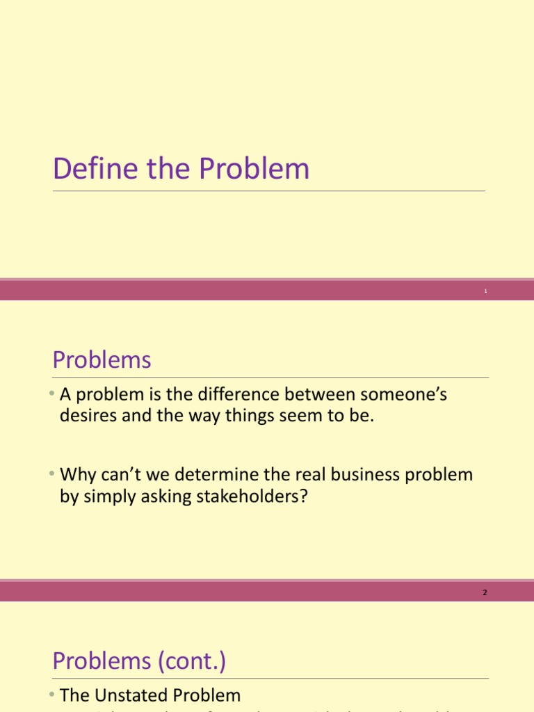 Define The Problem | PDF | Business