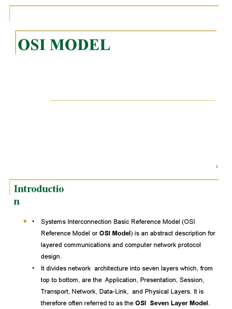 Real Life Applications of OSI Models | PDF | Internet Protocol Suite ...