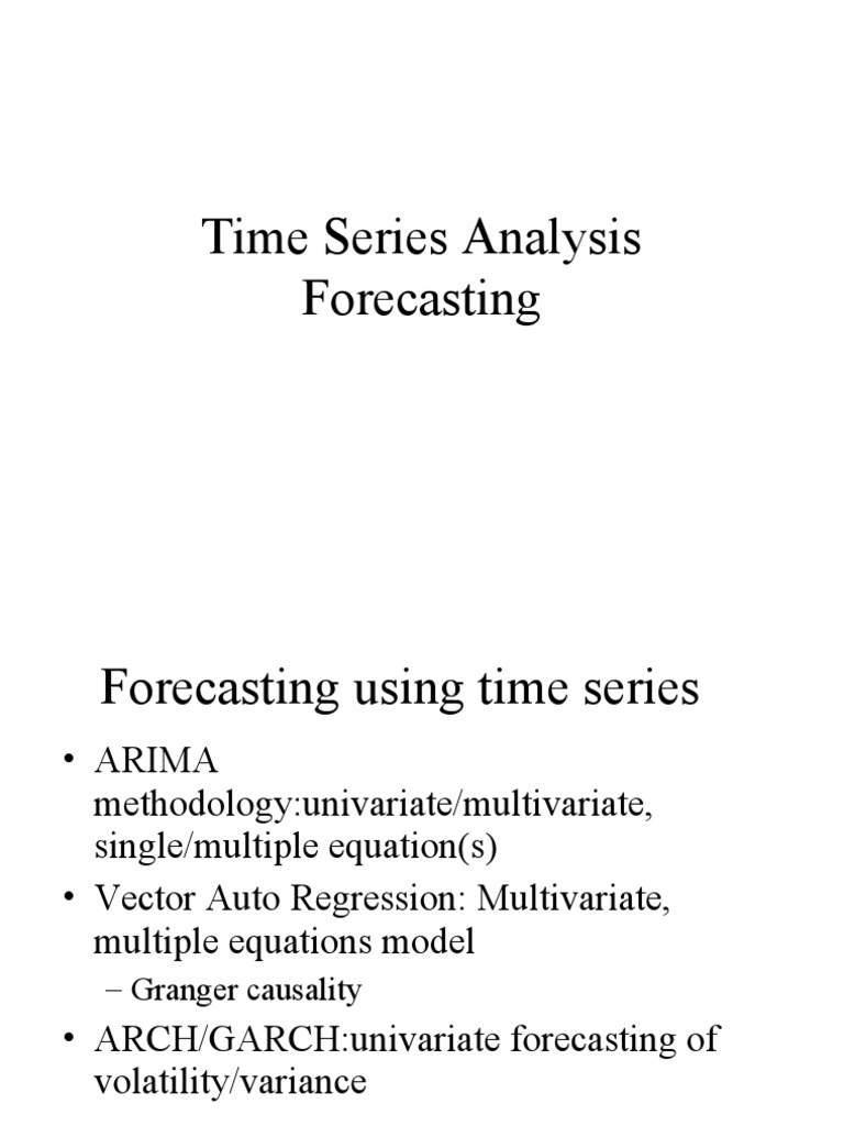 Time Series Analysis Forecasting | PDF | Vector Autoregression | Autoregressive Integrated ...