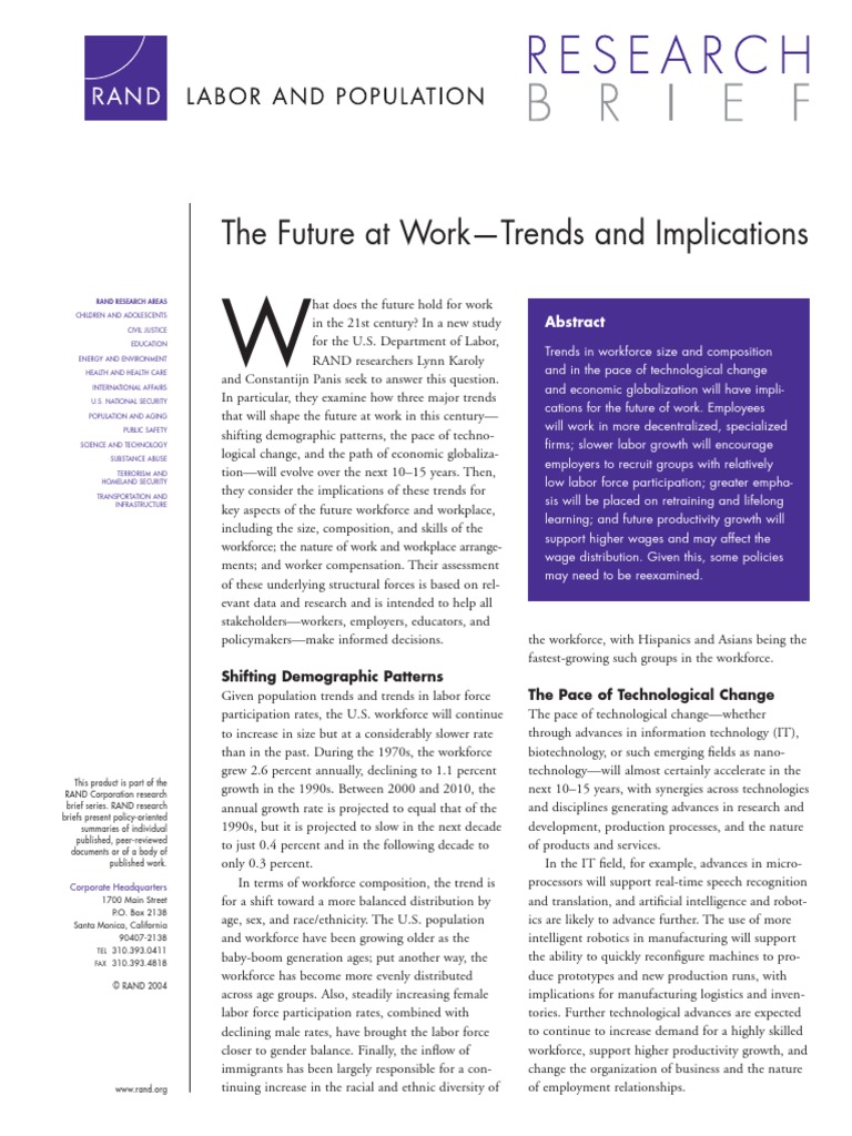 The Future at Work-Trends and Implications | PDF | Globalization ...