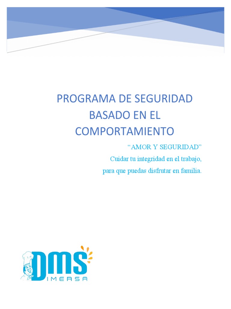 PROGRAMA DE SEGURIDAD BASADO EN EL COMPORTAMIENTO-dimersa | PDF ...