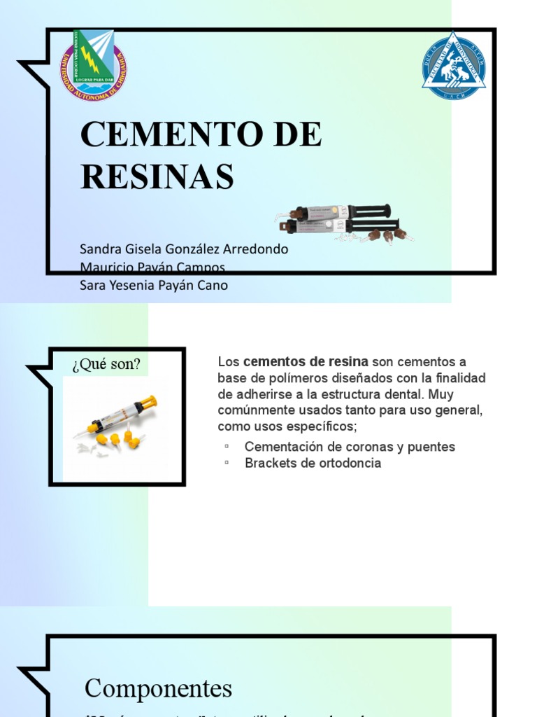 Cementos de Resina en Odontología | PDF | Cemento | Lentes
