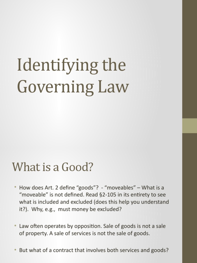 Identifying The Governing Law | Download Free PDF | Business Law ...