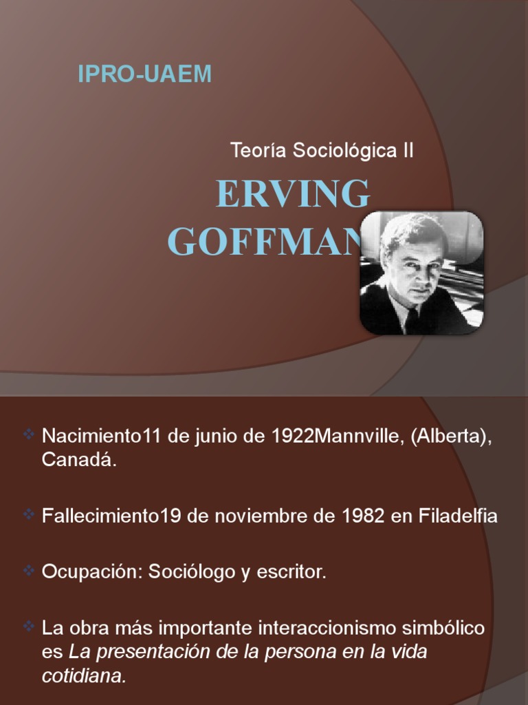 Erving Goffman Y EL ACTOR SOCIAL | PDF