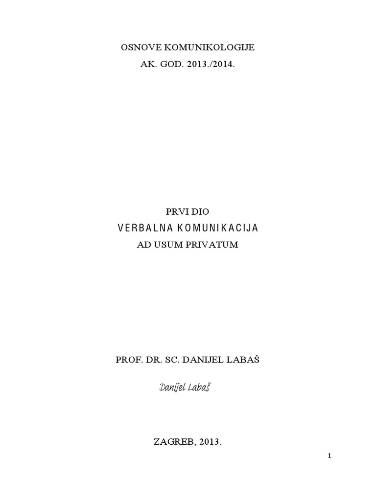 Dokumen - Tips - Osnove Komunikologije Skripta 2013 2014 PDF | PDF