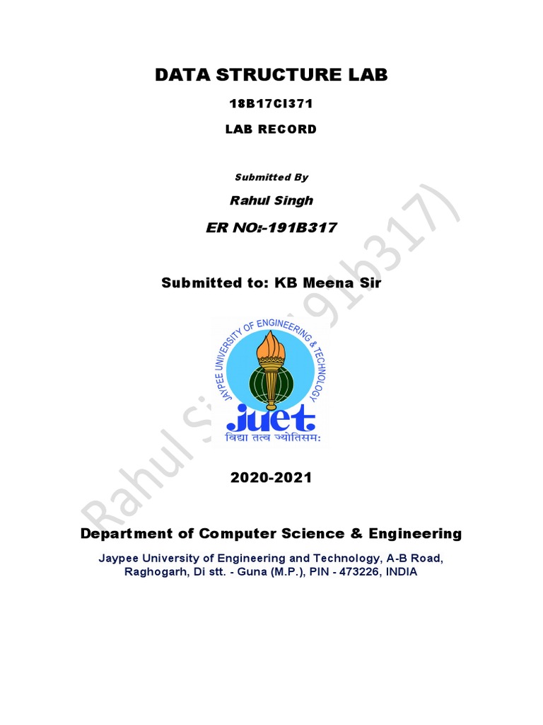 Data Structure Lab-222 | PDF | Algorithms And Data Structures | Computer Data