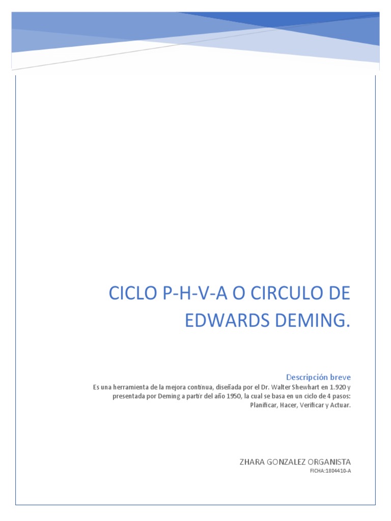 Ciclo Deming PHVA | PDF | Business | Science