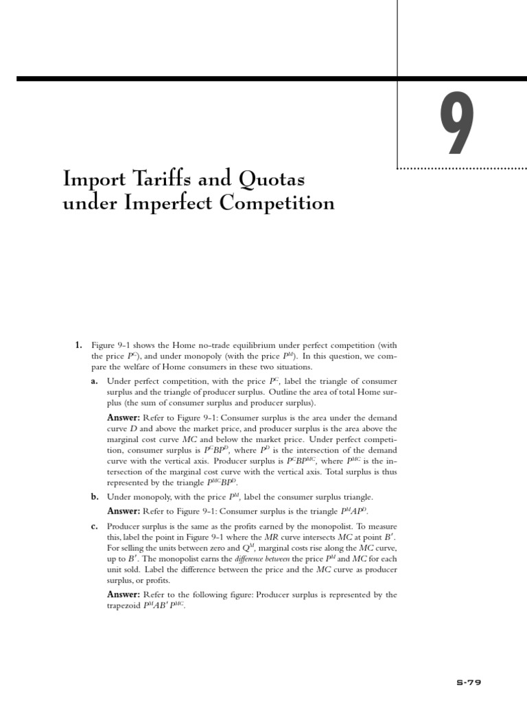 Feenstra Econ SM - Chap09 PDF | PDF | Economic Surplus | Monopoly