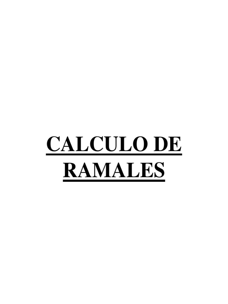 Calculo de Ramales PDF | PDF