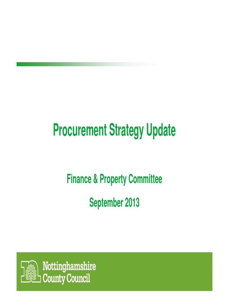 Procurement Strategy Update: Finance & Property Committee September ...